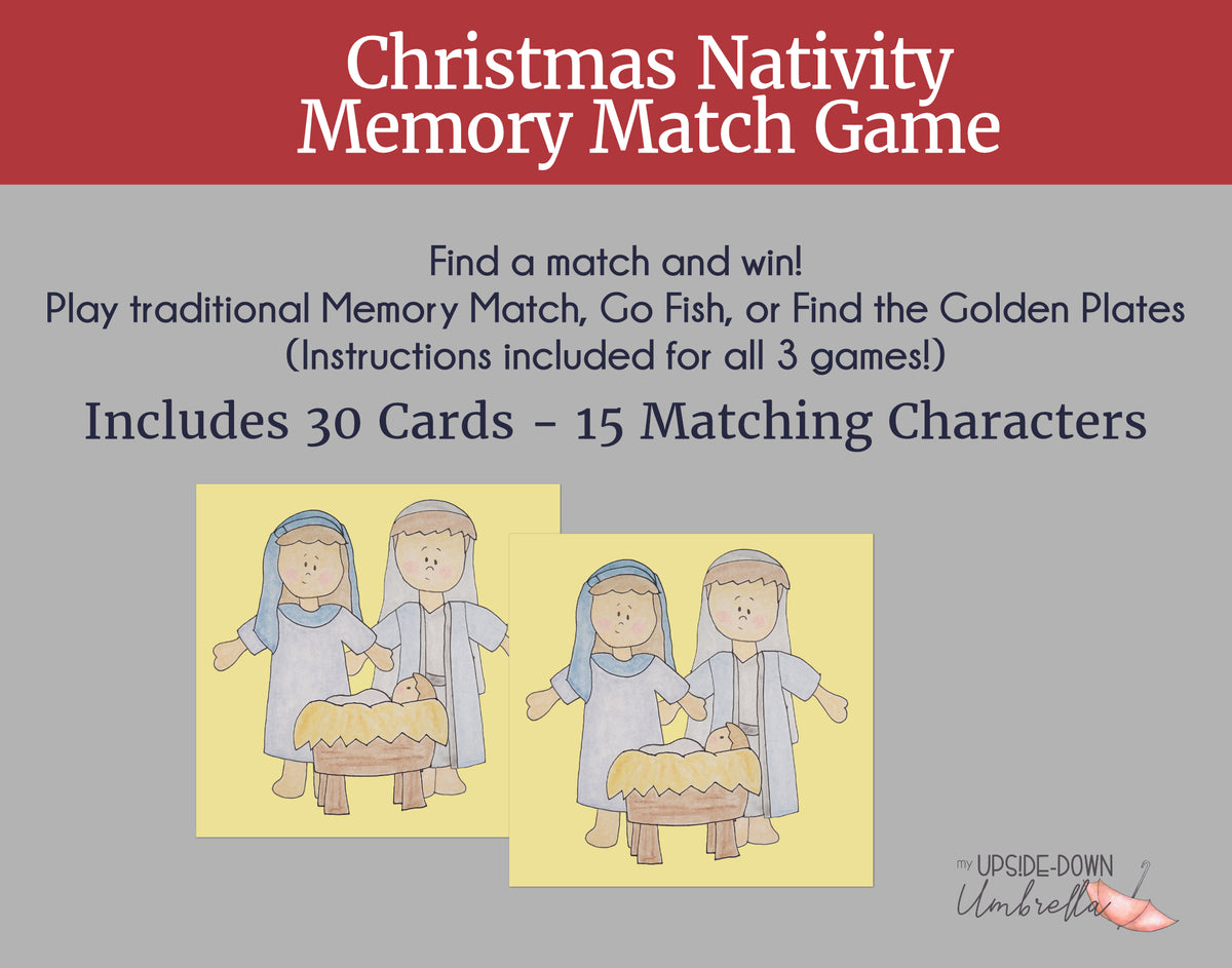 Christmas Nativity Memory Match Game – My Upside Down Umbrella