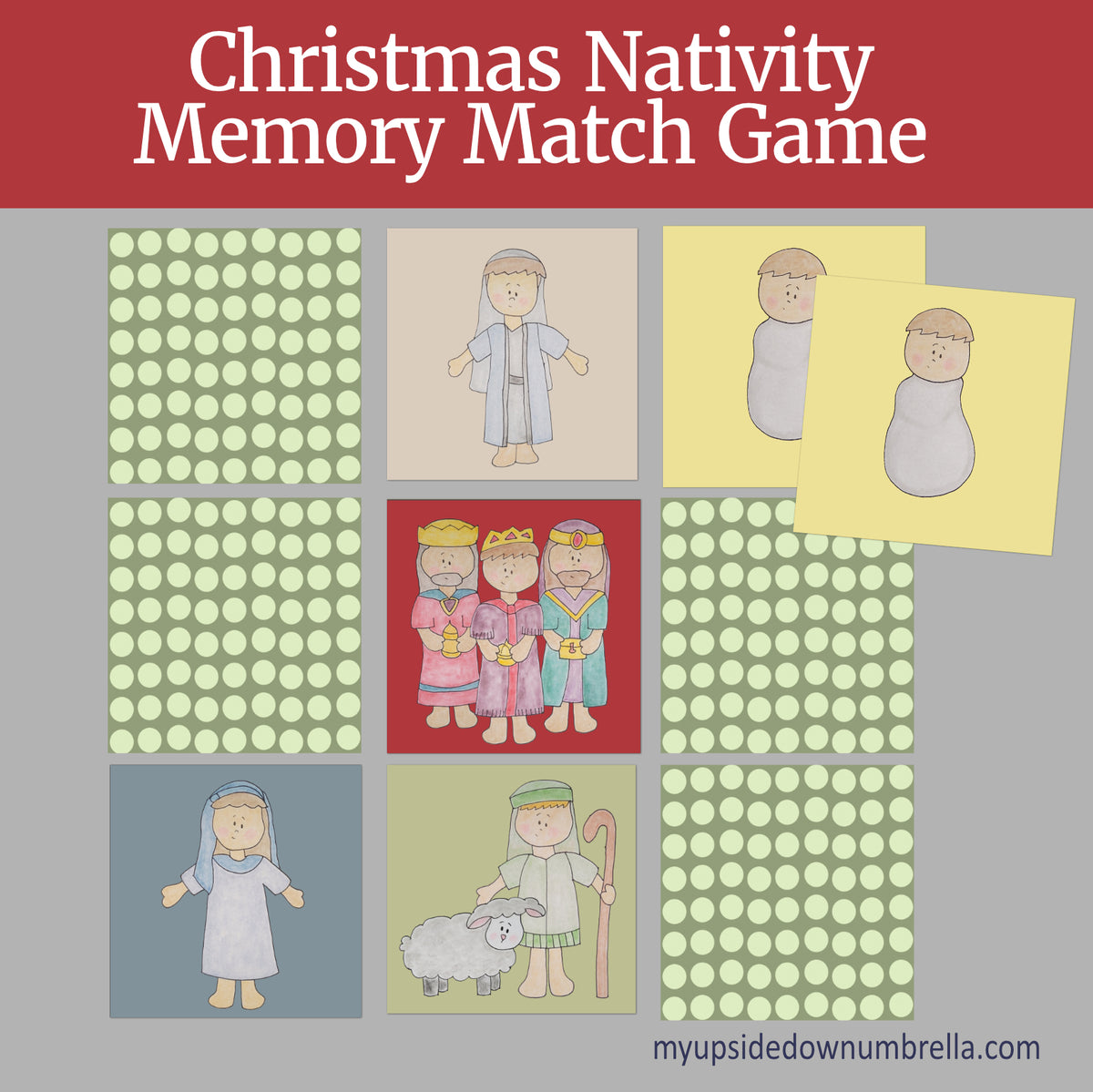 Christmas Nativity Memory Match Game – My Upside Down Umbrella