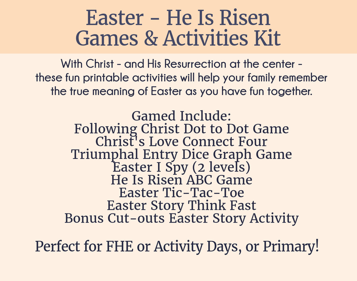 Easter Games and Activities Kit | He Is Risen Christ-centered Easter F ...