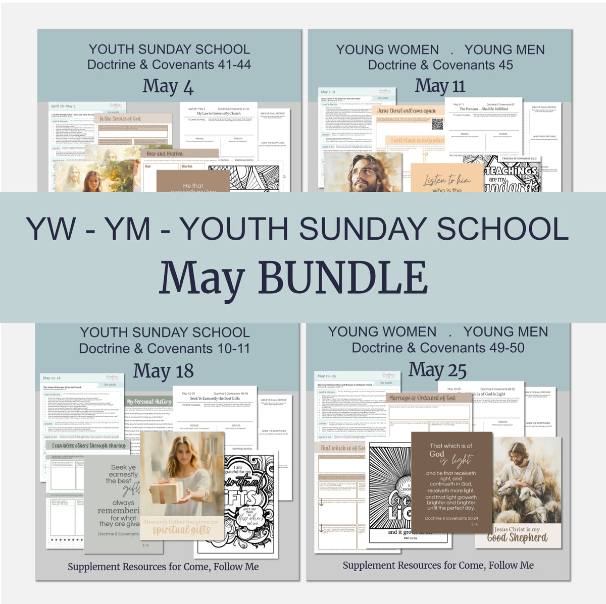 May Family BUNDLE | Primary AND Youth Come, Follow Me Helps for Home a ...
