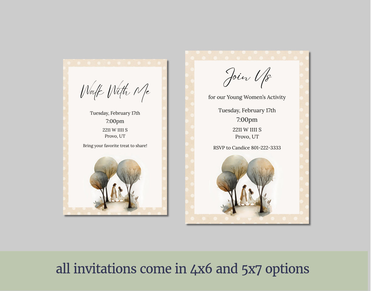 Young Women Walk with Me | Event Invitations for YW Activity | 2026 LD ...