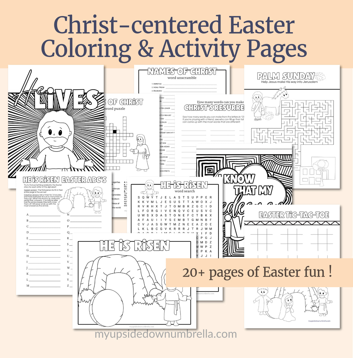 Christ Centered Easter Coloring and Activity Pages – My Upside Down ...