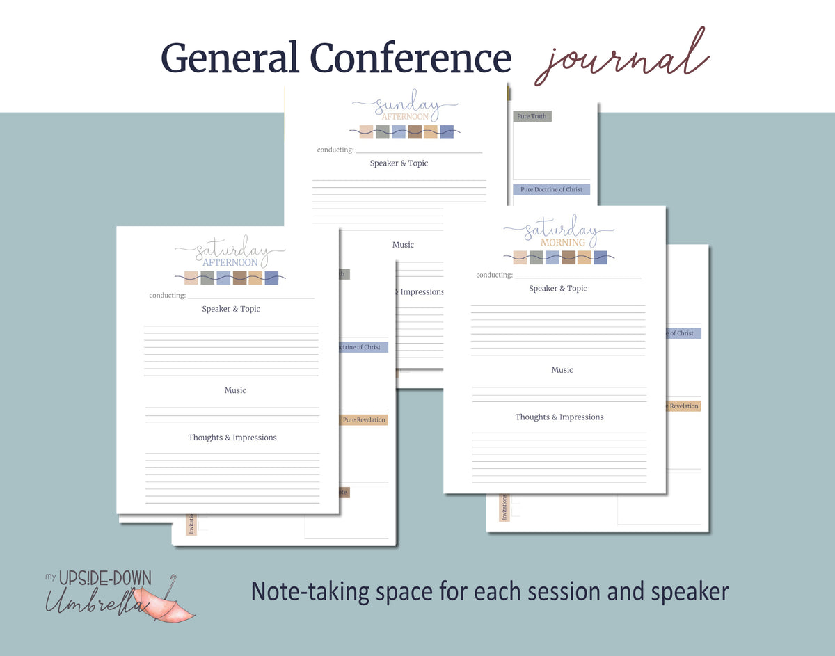 General Conference Notebook - April 2024 Conference Journal – My Upside ...