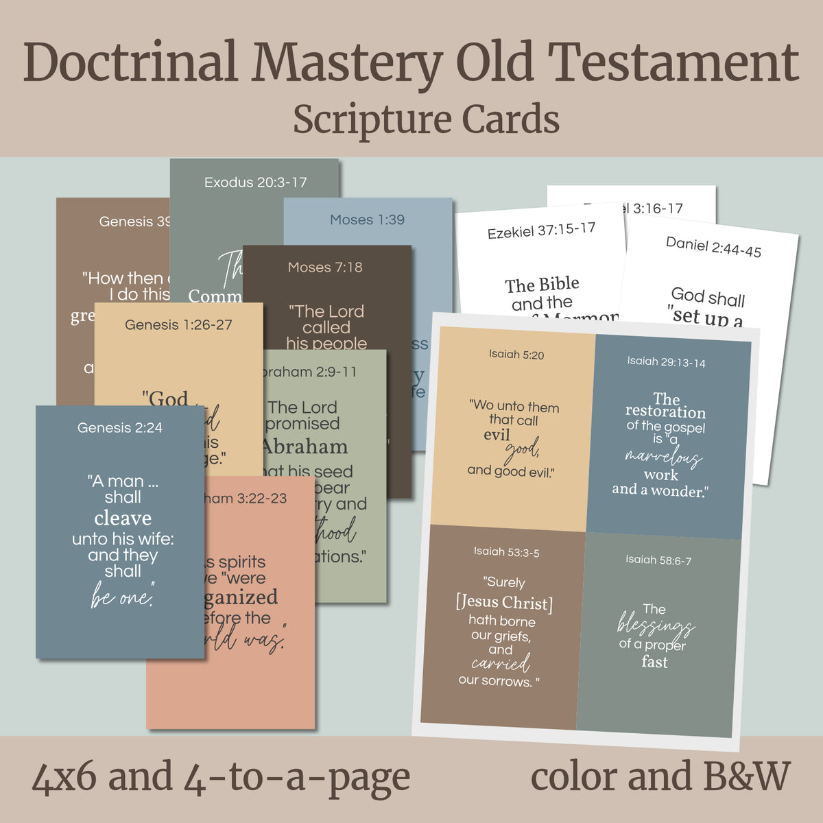 Doctrinal Mastery CARDS | Old Testament | LDS Seminary Scripture Study ...