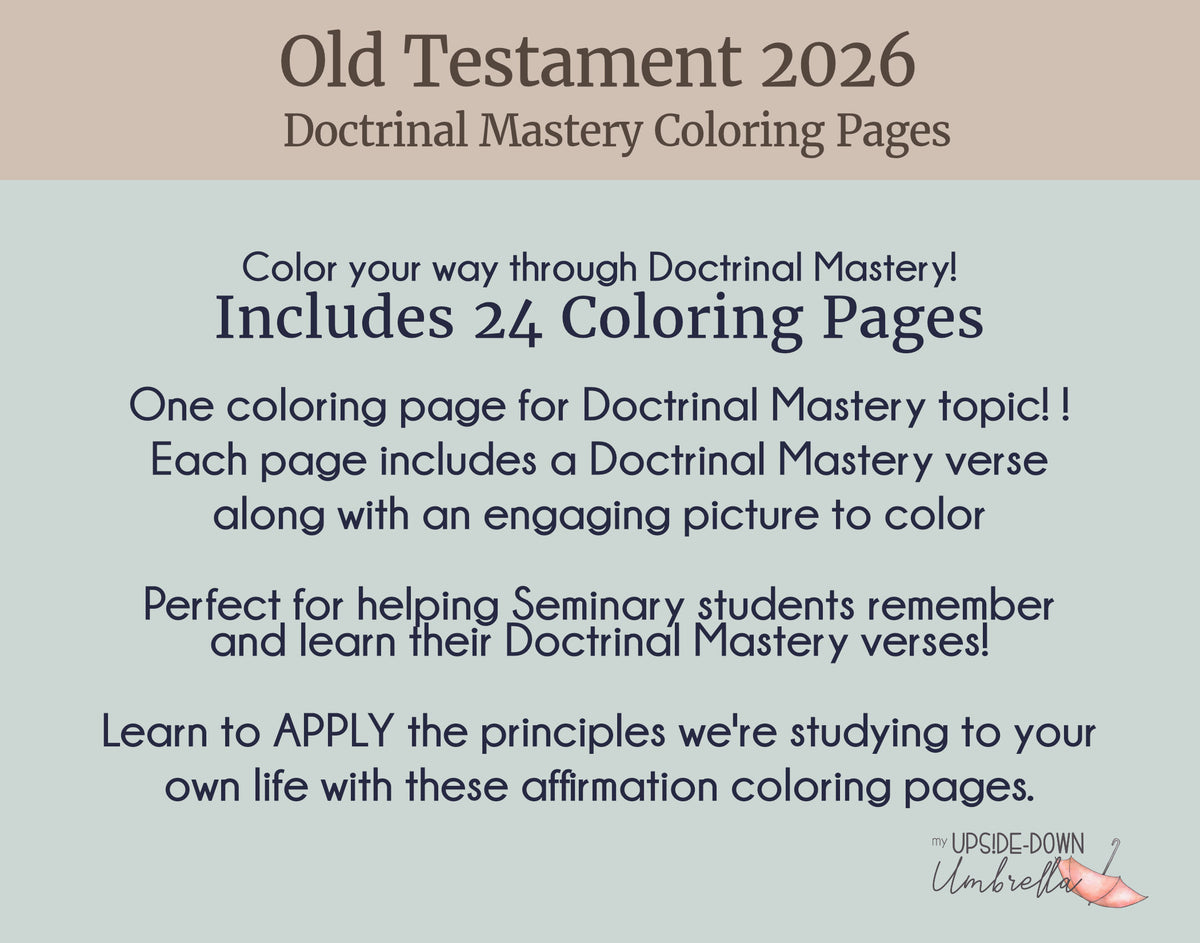Seminary Doctrinal Mastery Coloring Pages for Old Testament 2026 – My ...