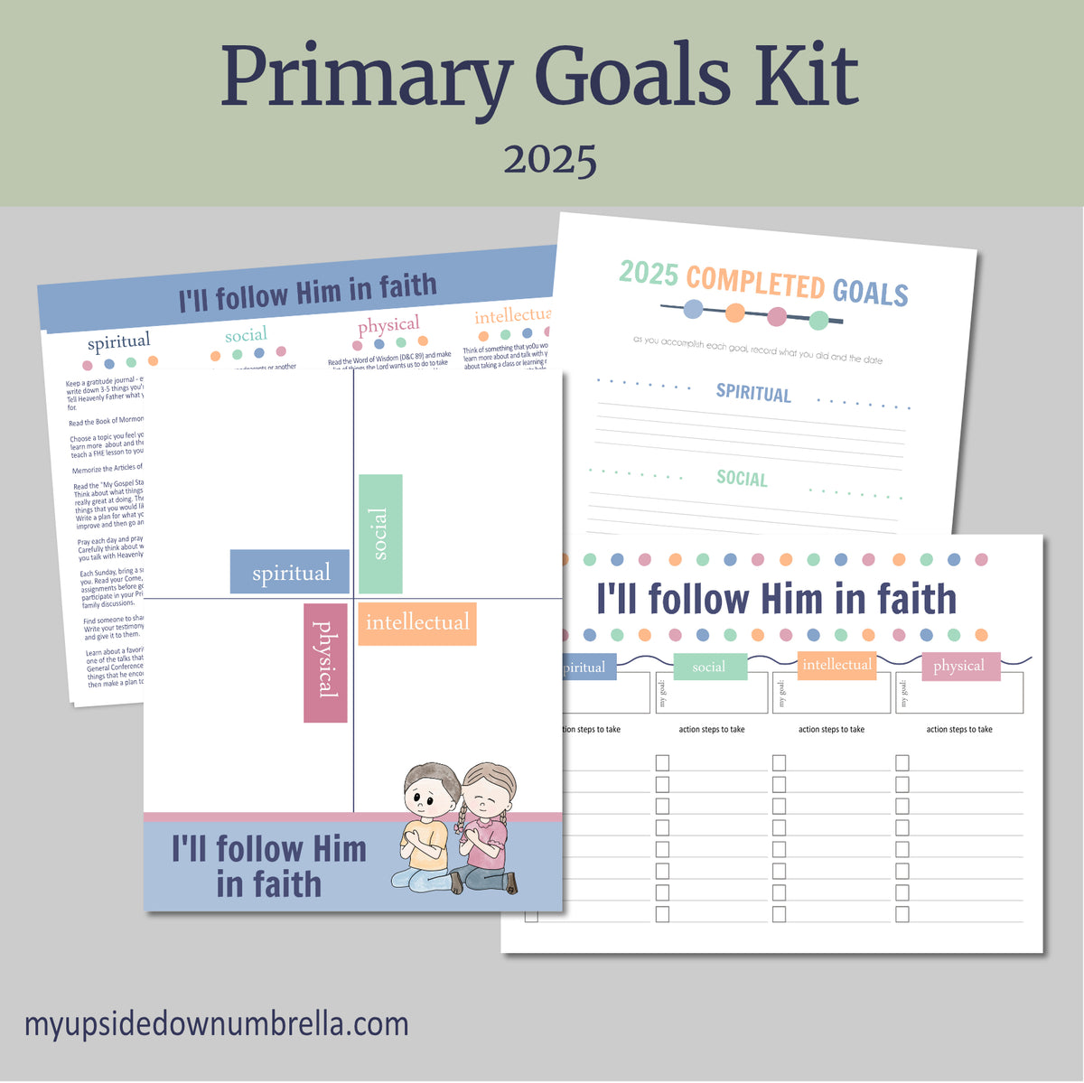 2025 PRIMARY Goals Mini Kit - Goal Setting Ideas and Helps for Primary ...