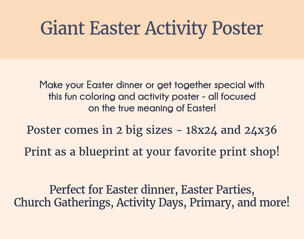 Huge POSTER Printable Easter Activity Coloring Page – My Upside Down ...
