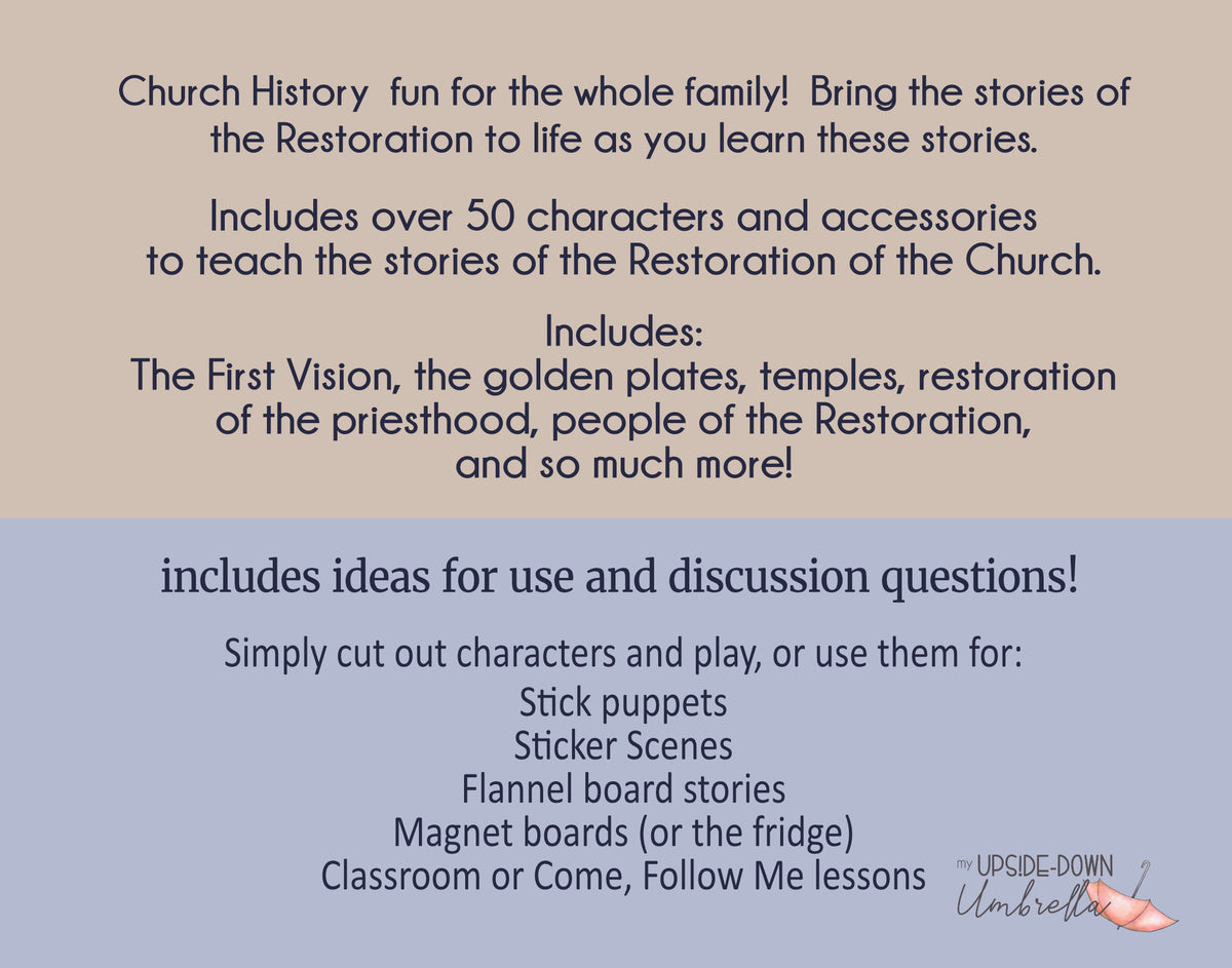 The Restoration Scripture Pals Cut Outs, Clip Art – My Upside Down Umbrella